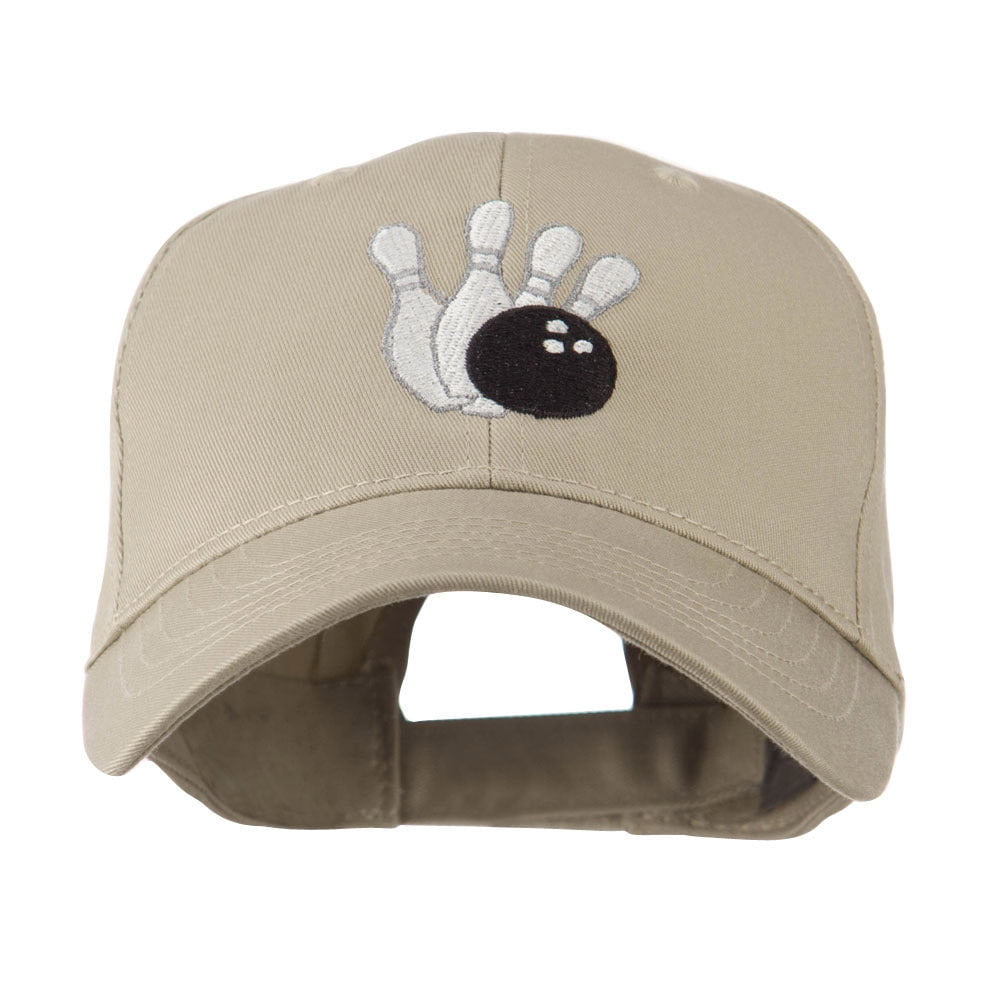 Bowling Ball with 4 Pins Embroidered Cap - Khaki OSFM - Walmart.com