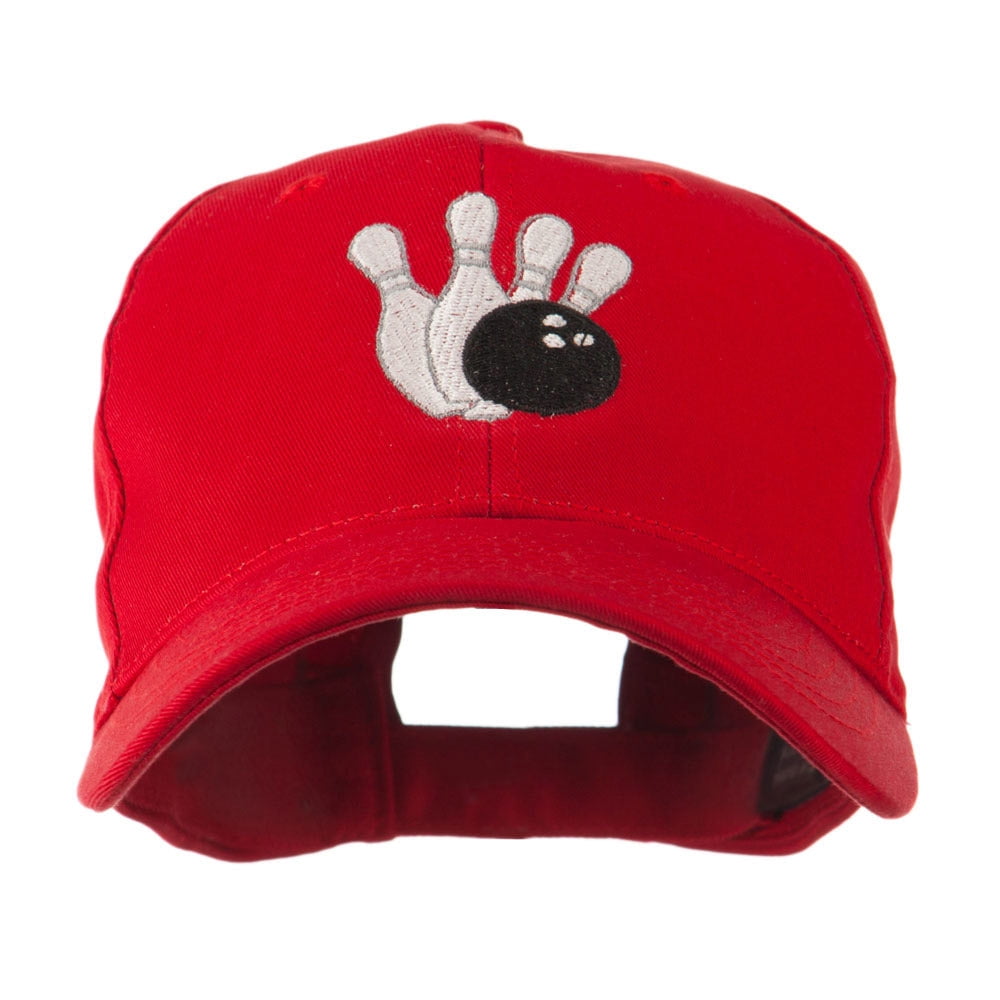 Bowling Ball with 4 Pins Embroidered Cap - Red OSFM - Walmart.com