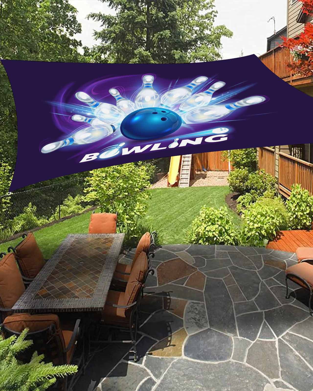 Bowling Balls Sun Shade Sail 8'X10' Abstract Blue Bowling Ball Bottles ...