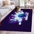 Bowling Balls Washable Area Rug 4x6 Abstract Blue Bowling Ball Bottles ...