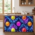 Bowling Cabinet Curtains for Kitchen 32"W x 55"L, Purple Blue Yellow ...