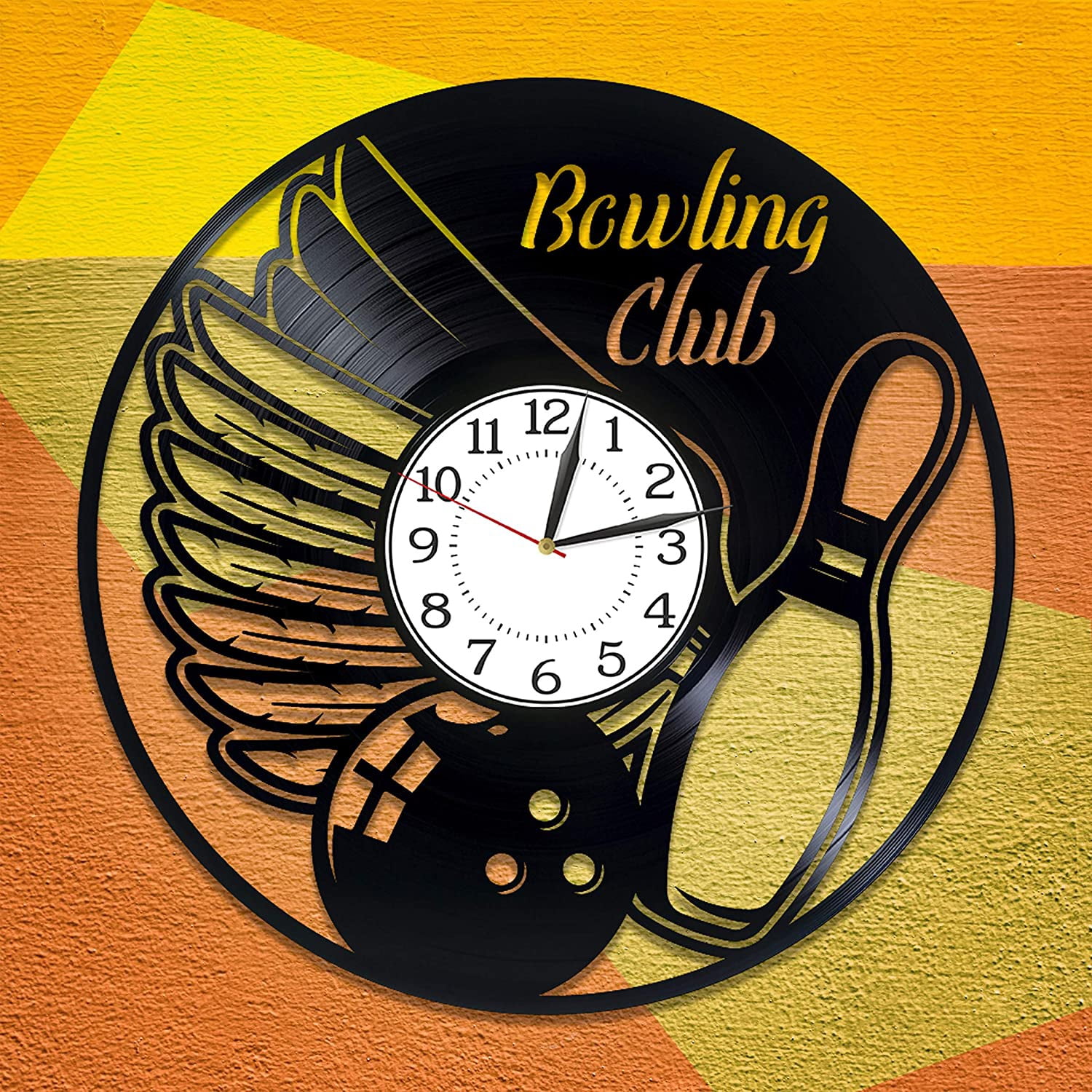 Bowling Club Birthday Gift Idea Sport Vinyl Clock for Man and Woman ...