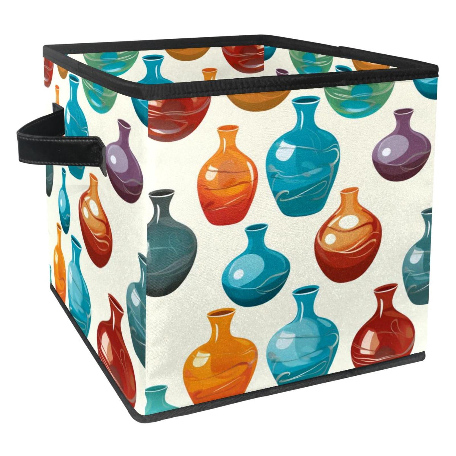 Bowling Collapsible Cube Organizer Storage Bin with Handle, 10.8