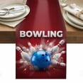 Bowling Cotton Linen Table Runner Vintage Bowling Bottles Ball Red ...