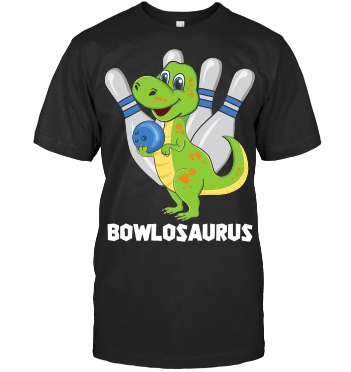 Bowling Dinosaur T rex Bowlosaurus Player Party Kids Bowling T Shirt ...
