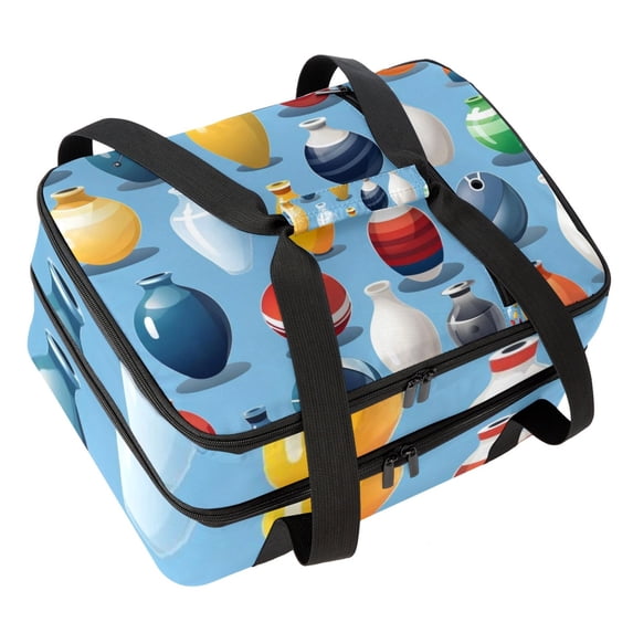 Bowling Double Layered Insulated Lunch Bag with Two Compartments, Large ...