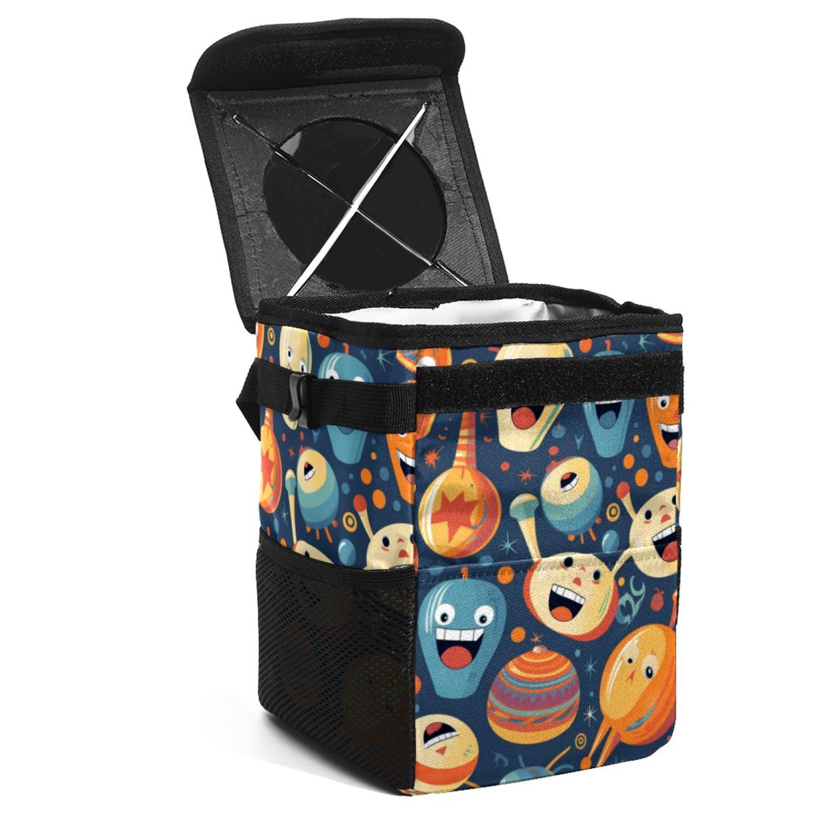 Bowling Foldable Car Trash Bin with Lid and Leak-Proof Mini Trash Can ...