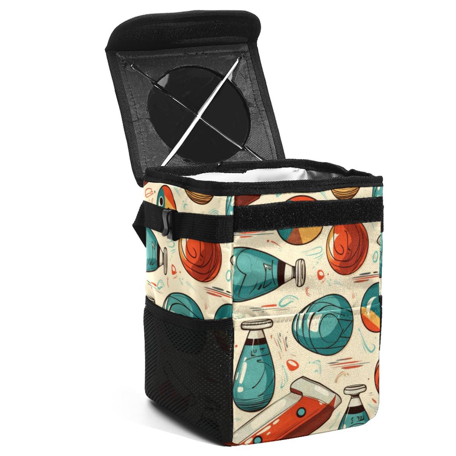Bowling Foldable, with Lid, Leak-Proof, Hanging Storage Bag Car Trash ...