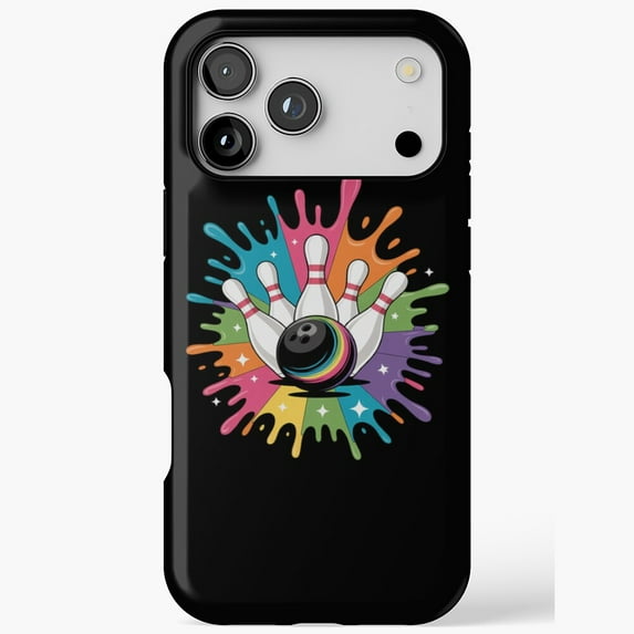 Bowling Game Day Cute Color Splash Ball Art for iPhone Case 17 to 11 ...