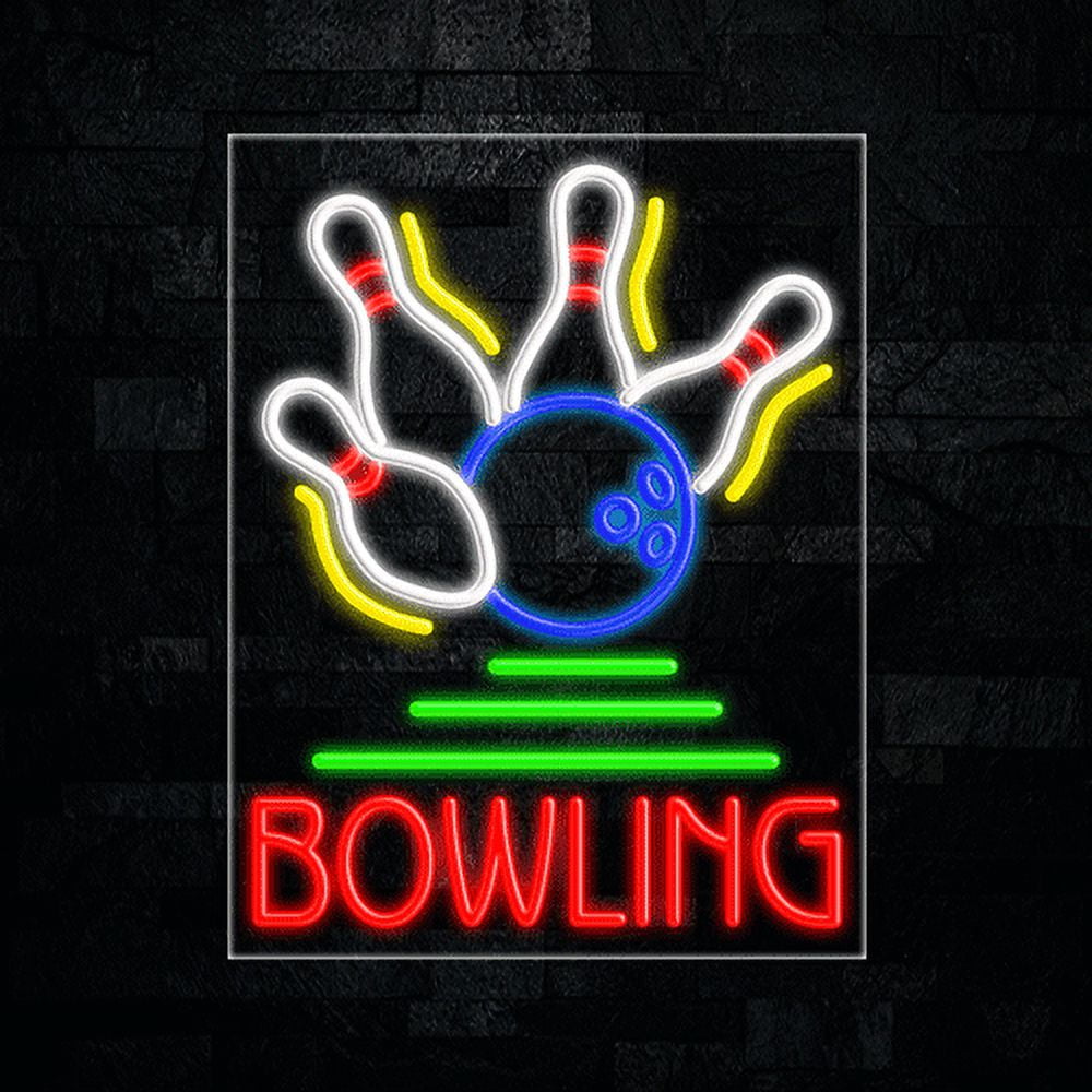Bowling-LED Neon Sign 22"L x 28"H #31241 - Walmart.com