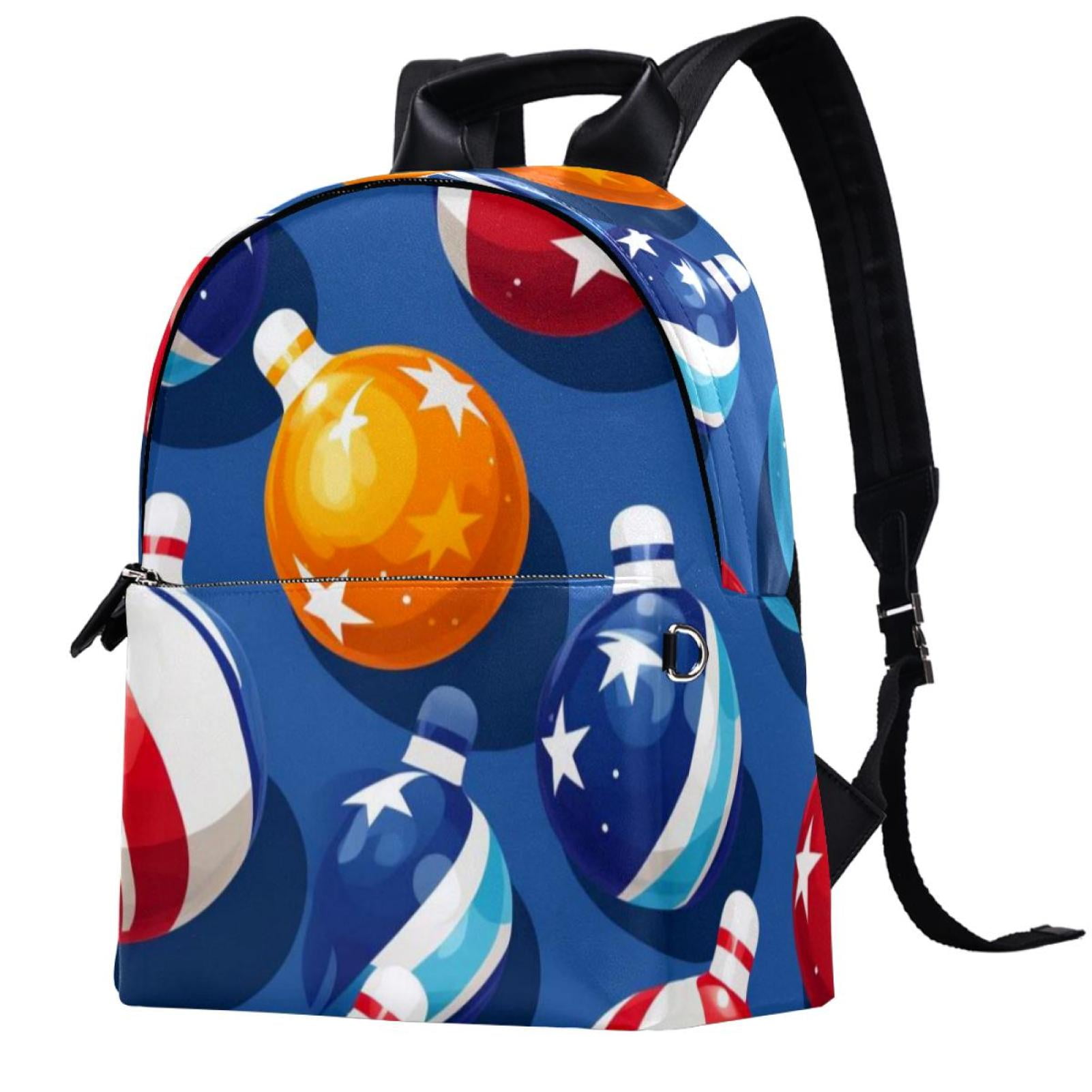 Bowling Leather Backpack with Adjustable Shoulder Straps, Large ...
