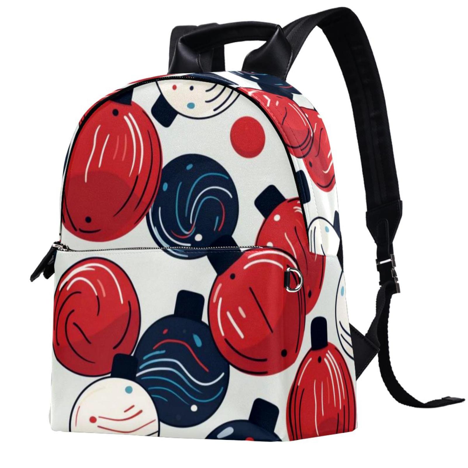 Bowling Leather Shoulder Backpack Book Bag Canvas Lightweight Printed ...