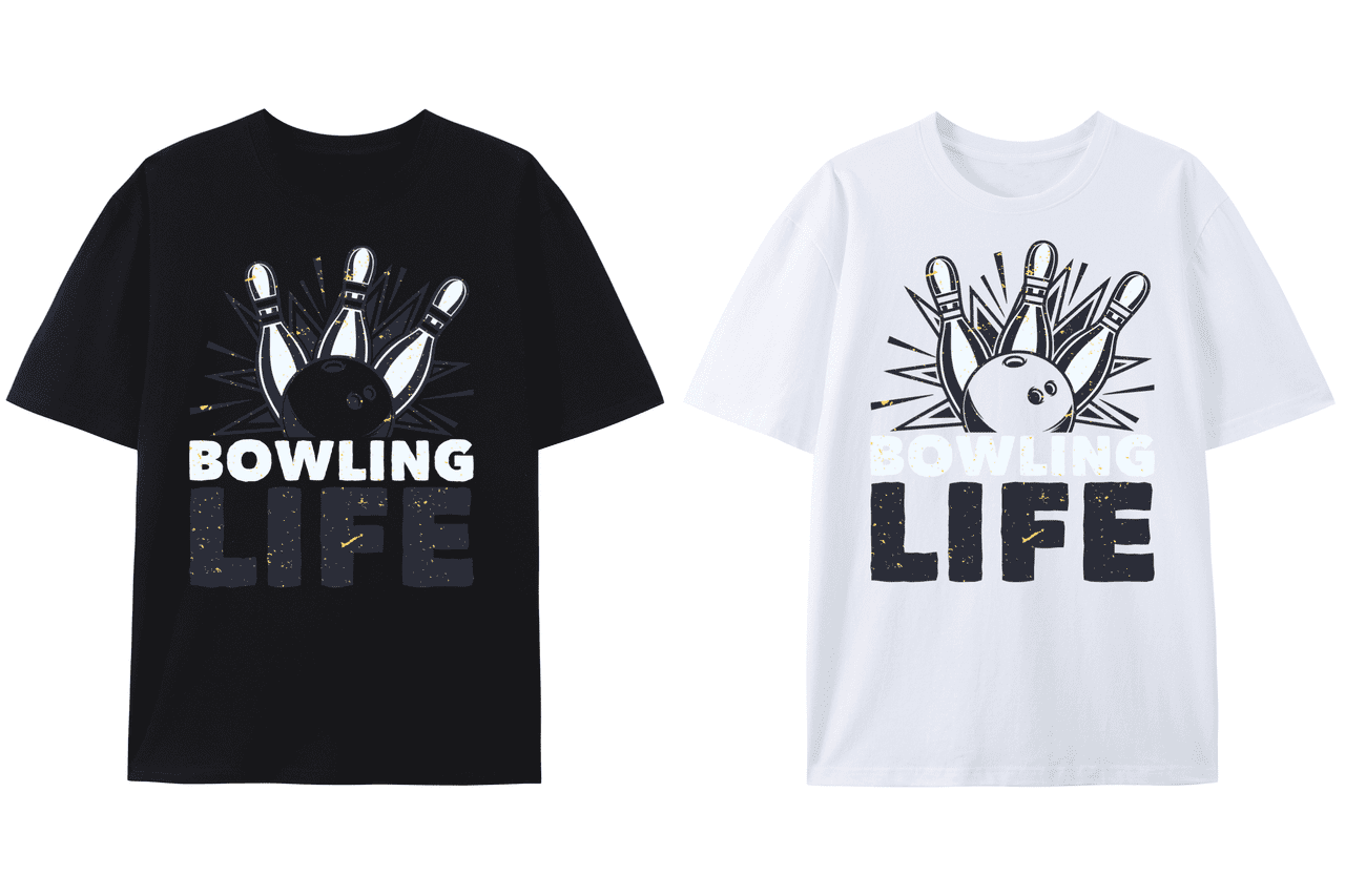 Bowling Life Tee 2 piece Men's black and white Daytime and weekend wear ...