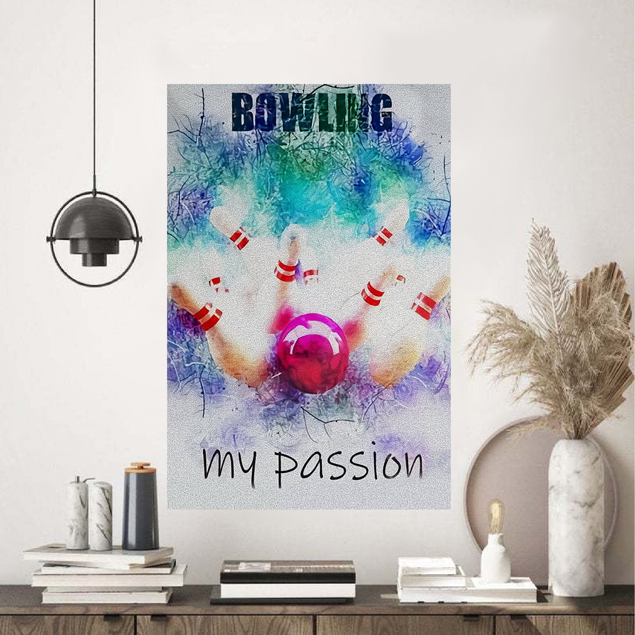 Bowling My Passion Poster Bowling poster gift for bowling lover 16 x 24 ...