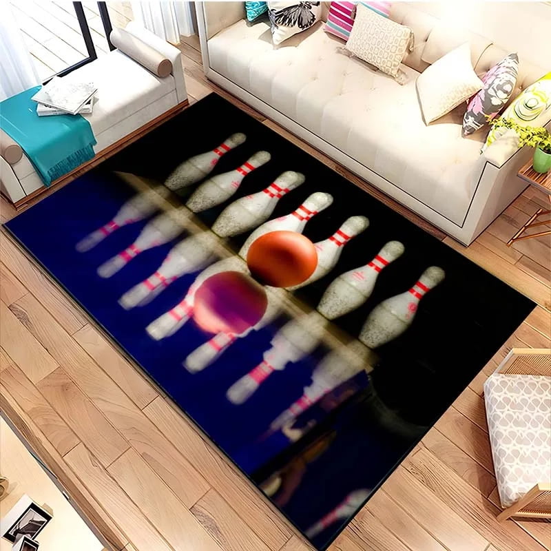 Bowling Party Area Rug for Bedroom Living Room r Bowling Ball Carpet ...