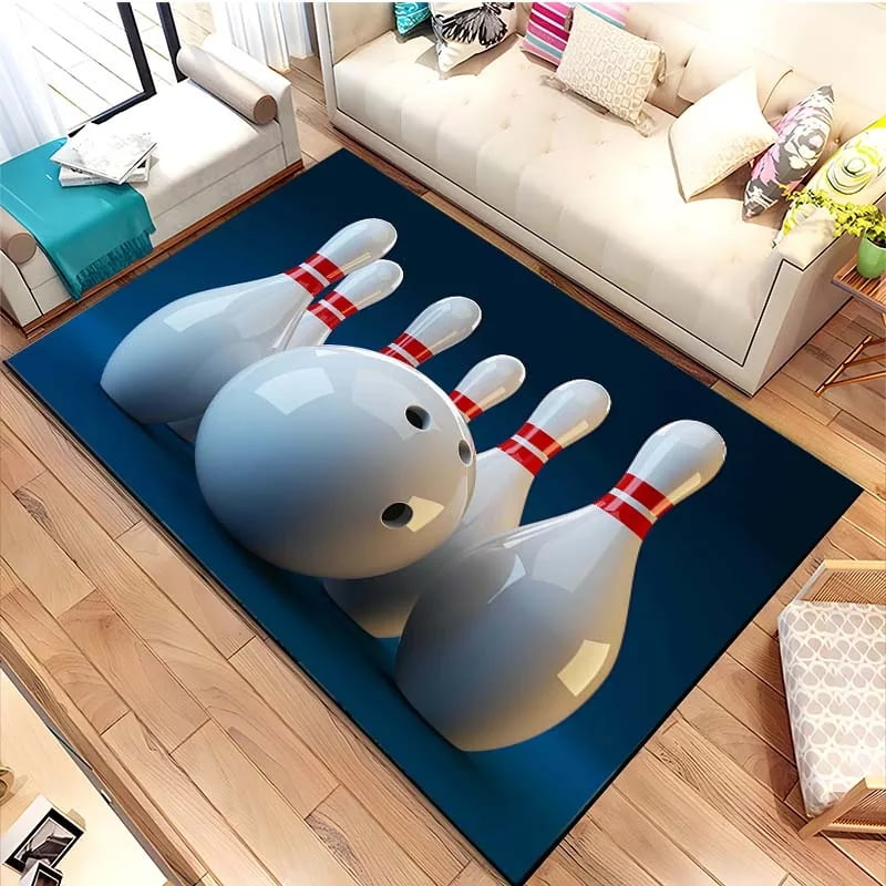Bowling Party Area Rug for Bedroom Living Room r Bowling Ball Carpet ...