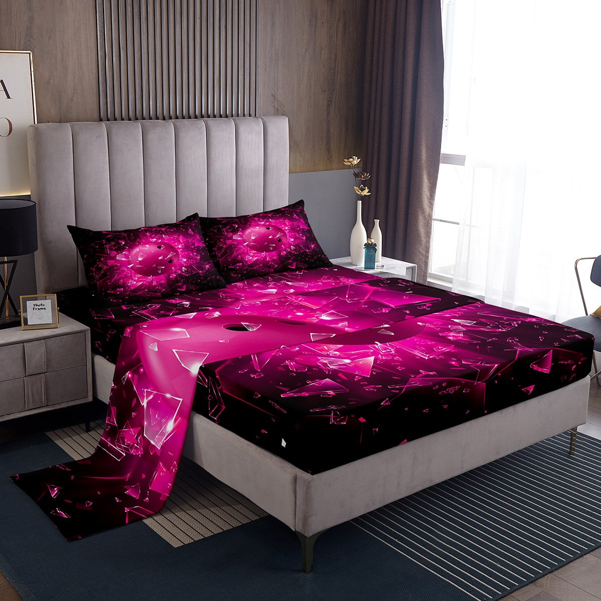 Bowling Party Bed Sheets Set King Size for Teens Bedroom Decor, Sports ...