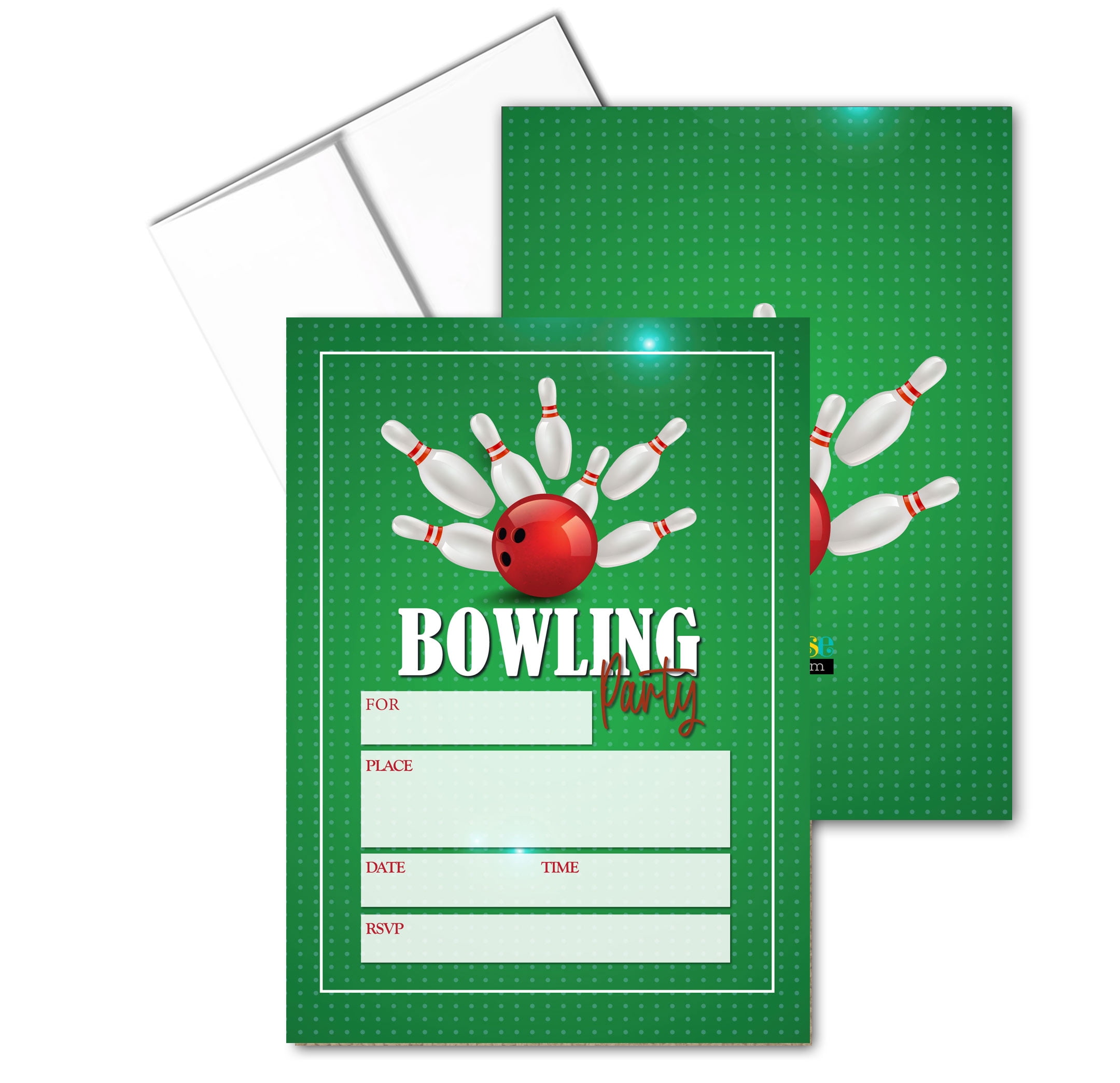 Bowling Party Invitations - 25 Invites with Envelopes - Bowling ...