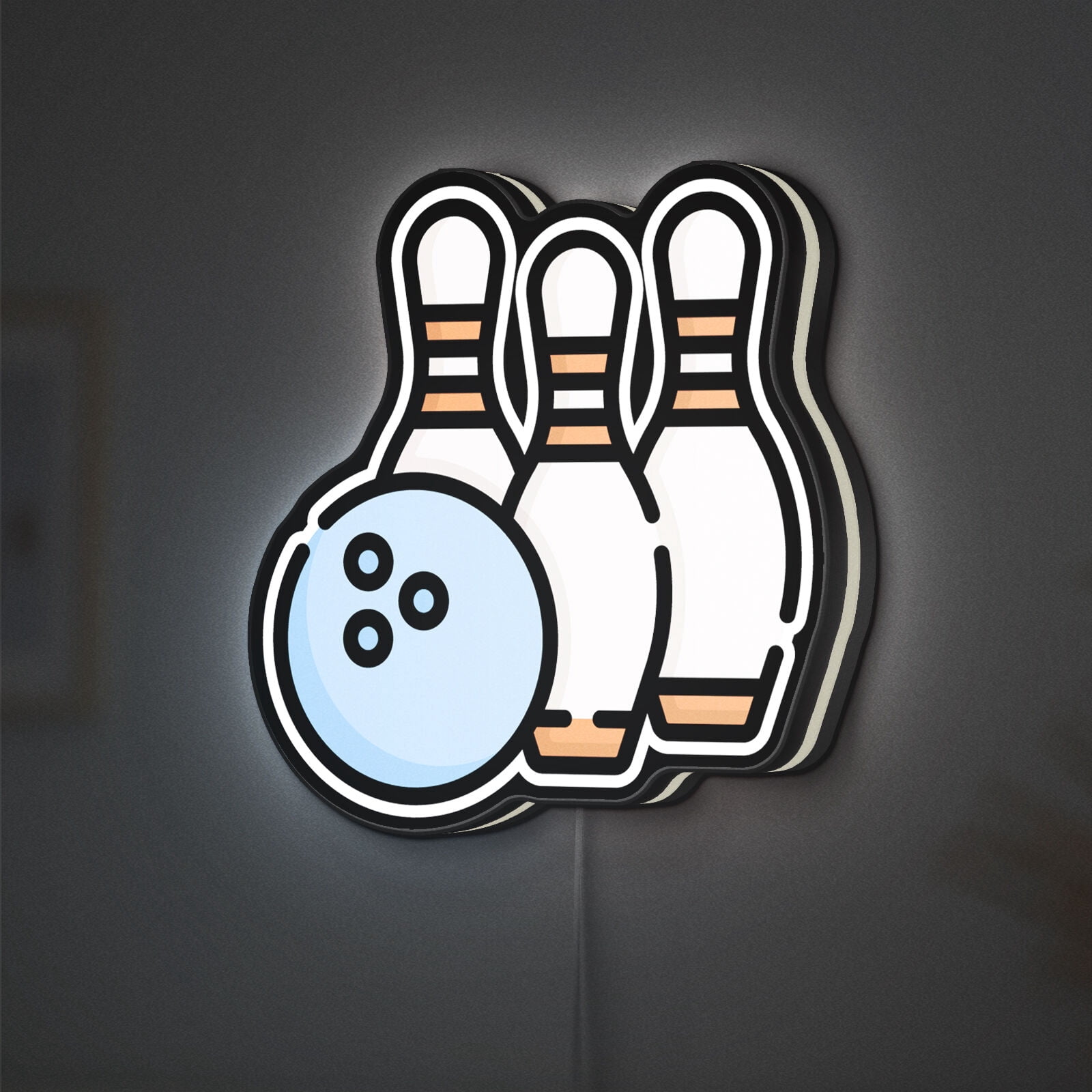 Bowling Pin 3D Novelty Light Box for Sports and Gaming Decor, Sports ...