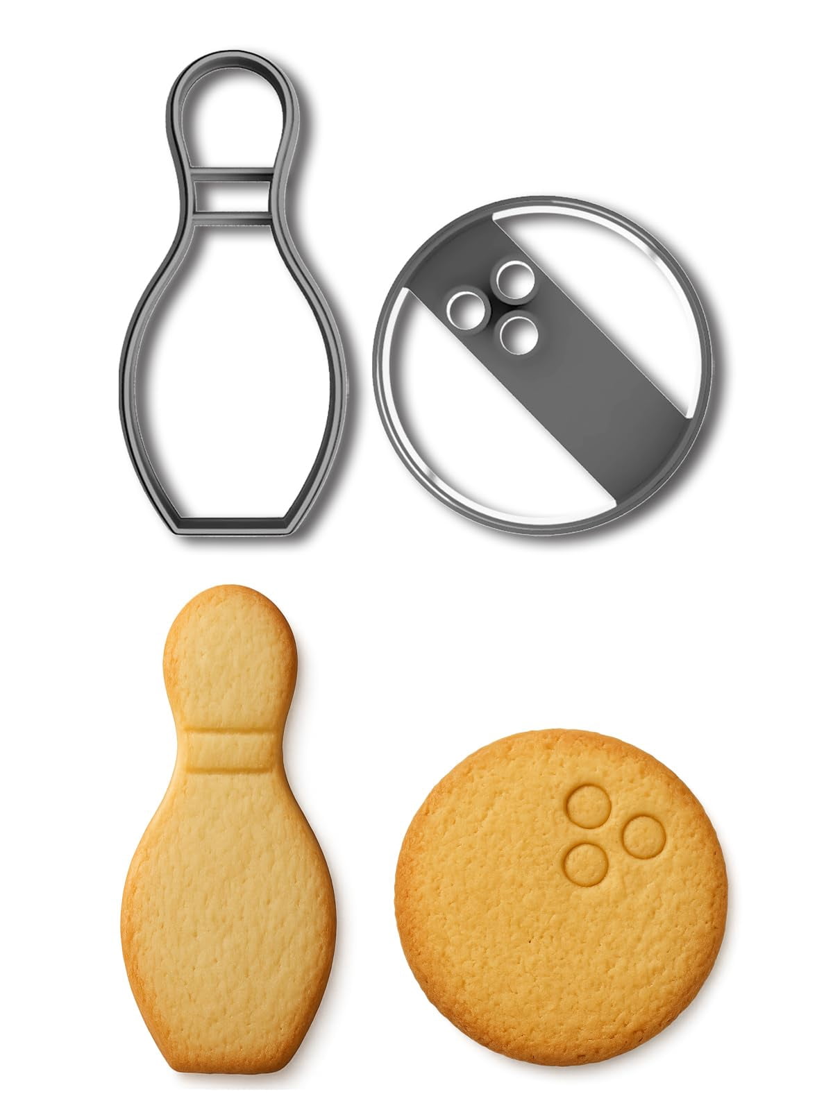 Bowling Pin (5x2.25") & Ball (3.75x3.75") Combo Cookie Cutters ...