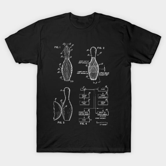 Bowling Pin Vintage Patent Hand Drawing Antique Alley Blueprint Design ...