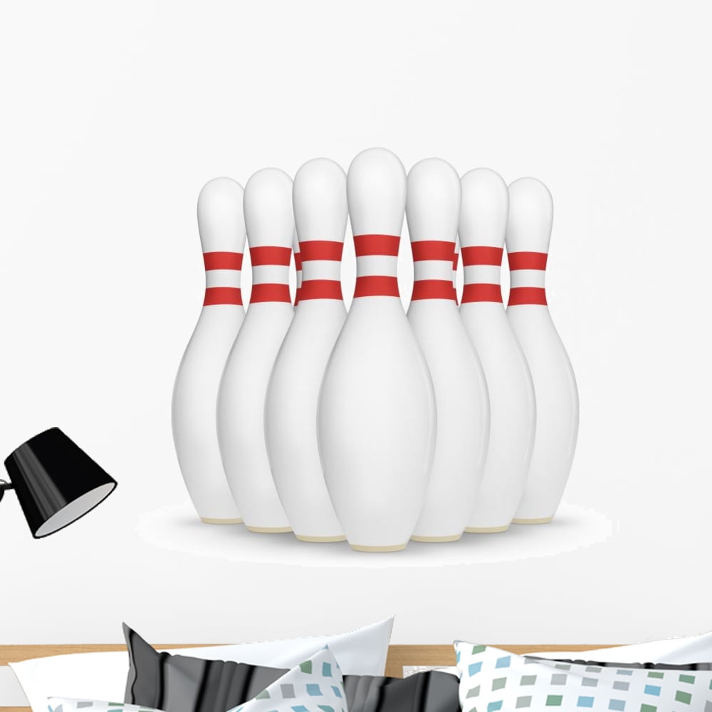 Bowling Pins Wall Decal by Wallmonkeys Peel and Stick Graphic (36 in W ...