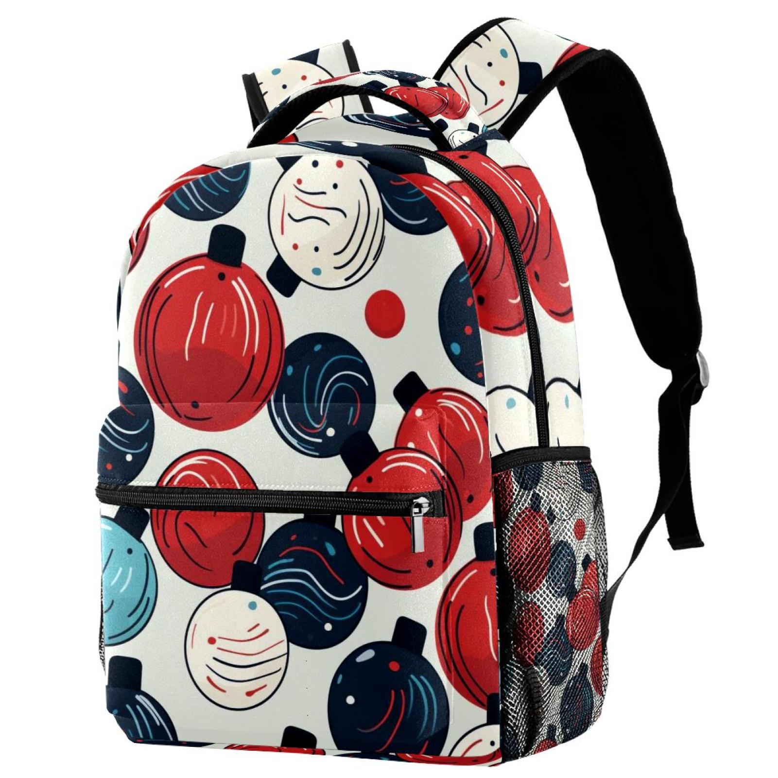 Bowling Red Black White Blue Casual Backpacks Lightweight Premium ...
