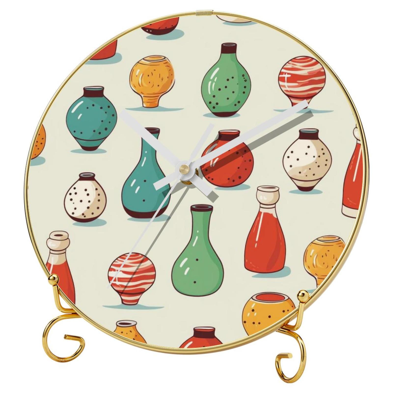 Bowling Round Printed Wall Clocks with Hooks and Gold Stand - Silent ...