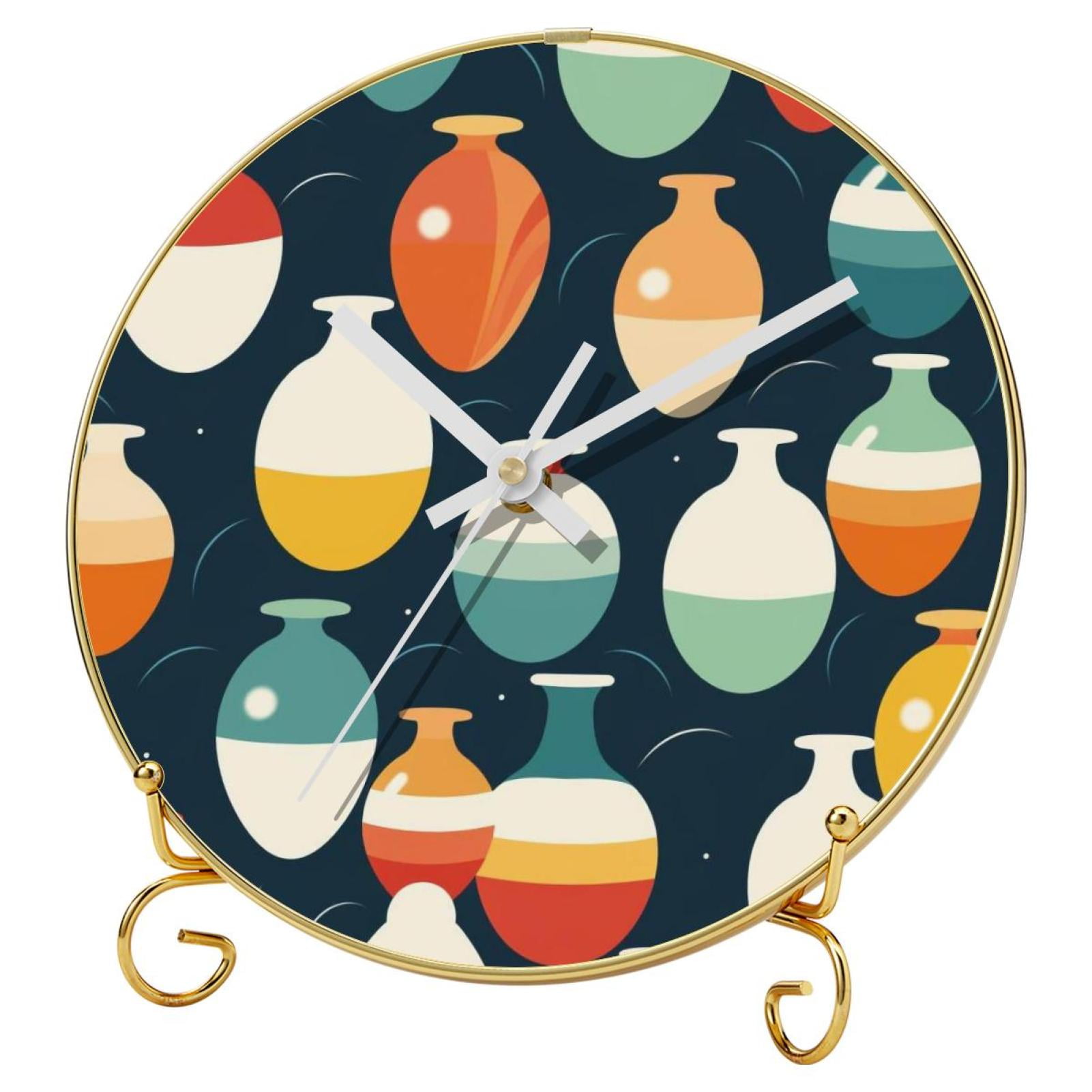 Bowling Round Printed Wall Clocks with Hooks and Gold Stand - Silent ...