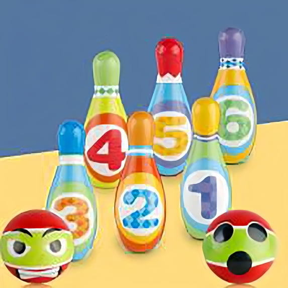 Bowling Set for Kids, Soft Material, Not Afraid of Falling, Colorful, 6 ...