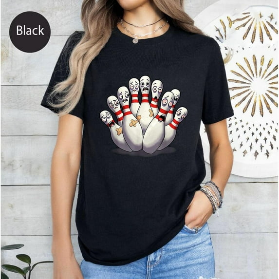 Bowling Shirt: Scared Pins Cartoon - League Bowler Gift SWEATSHIRT All ...