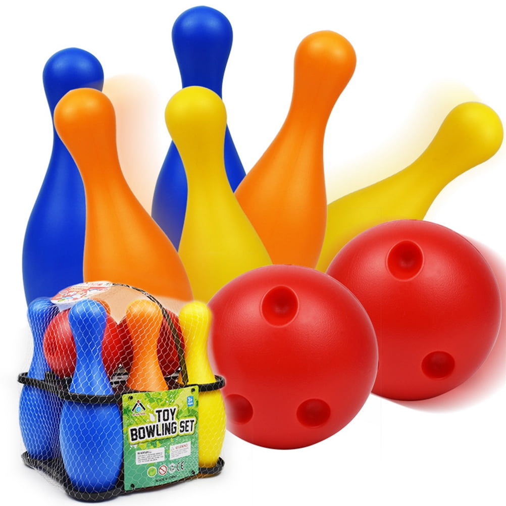 Hytrove 1pcs Plastic Bowling Set Bowling Fun With Ball Pins Scorecard ...