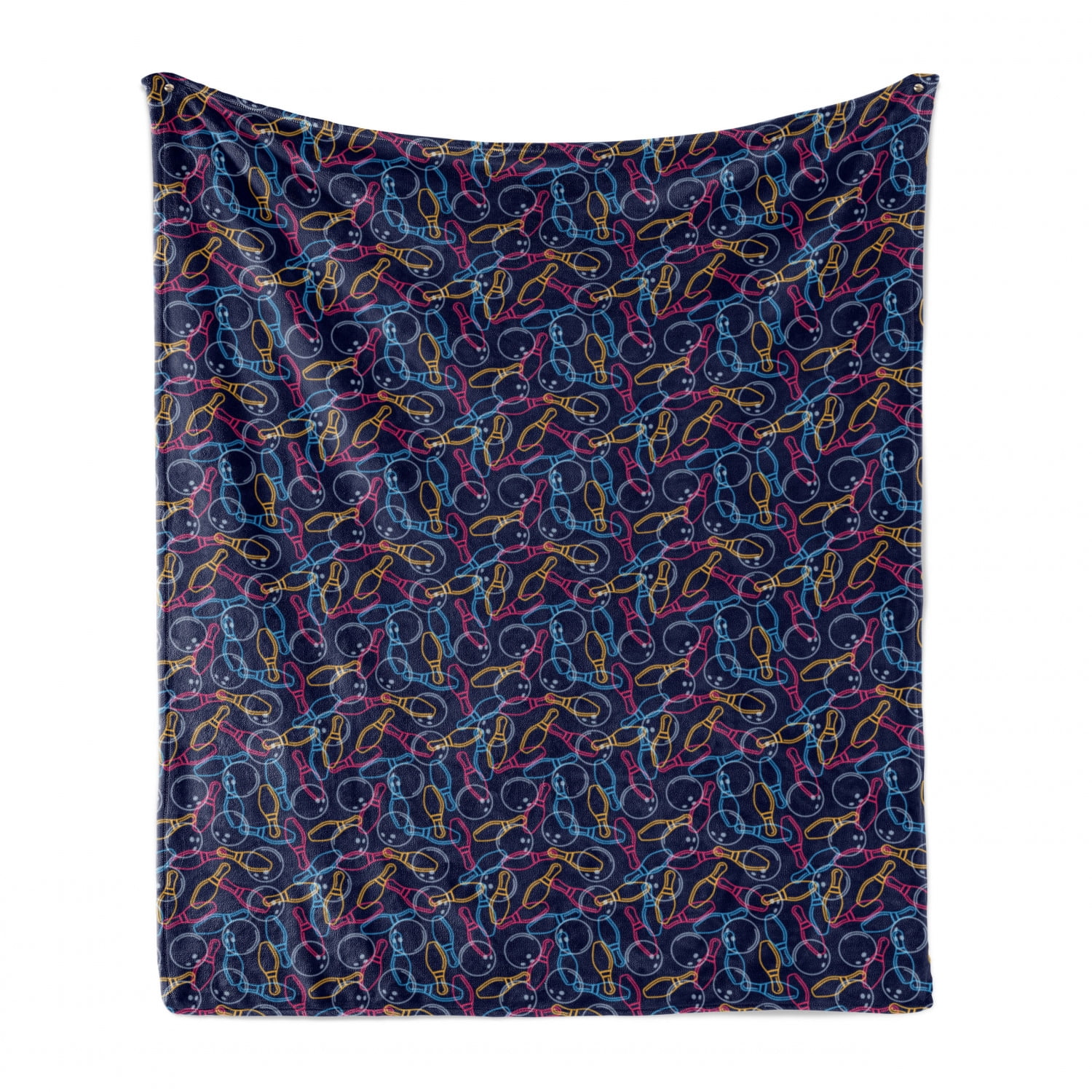 Bowling Soft Flannel Fleece Throw Blanket, Balls Pins and Shoes in ...