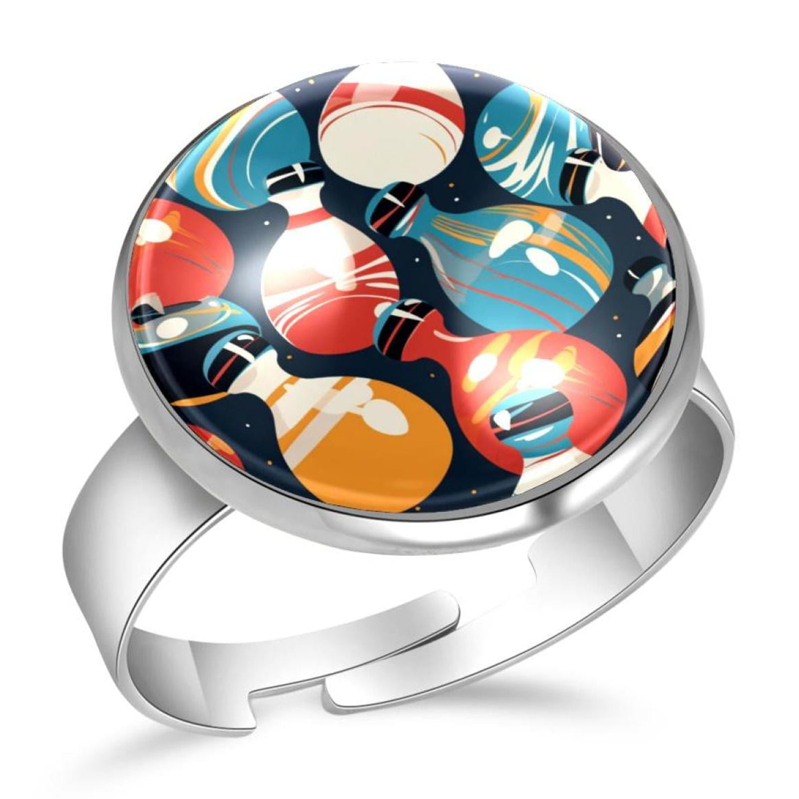 Bowling Stainless Steel Adjustable Finger Ring with Unique Pattern ...