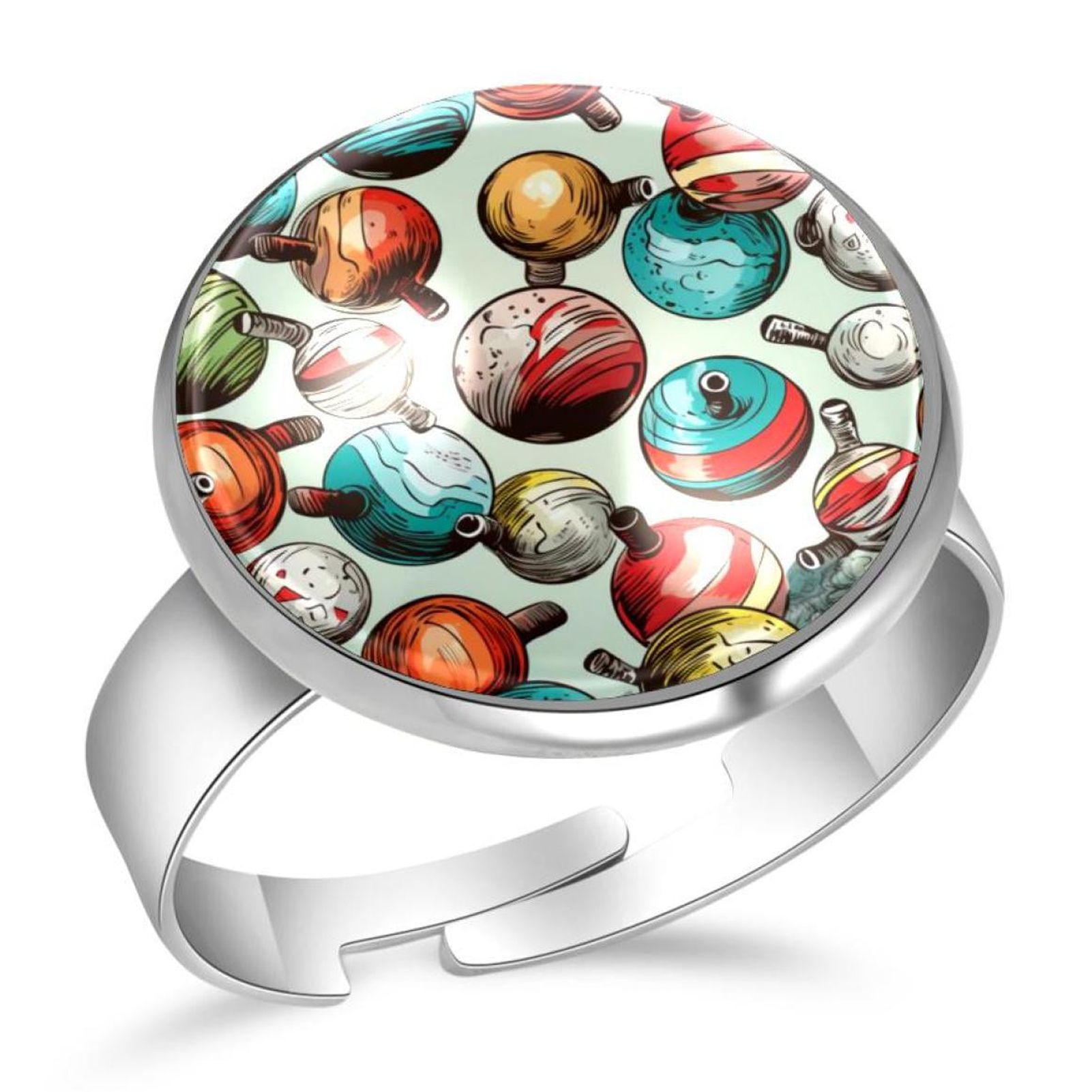 Bowling Stainless Steel Adjustable Stacking Wedding Handmade Rings with ...