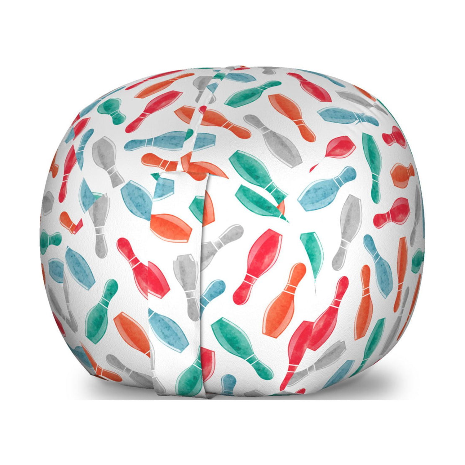 Bowling Storage Toy Bag Chair, Colorful Pins Bowling Club Sports ...