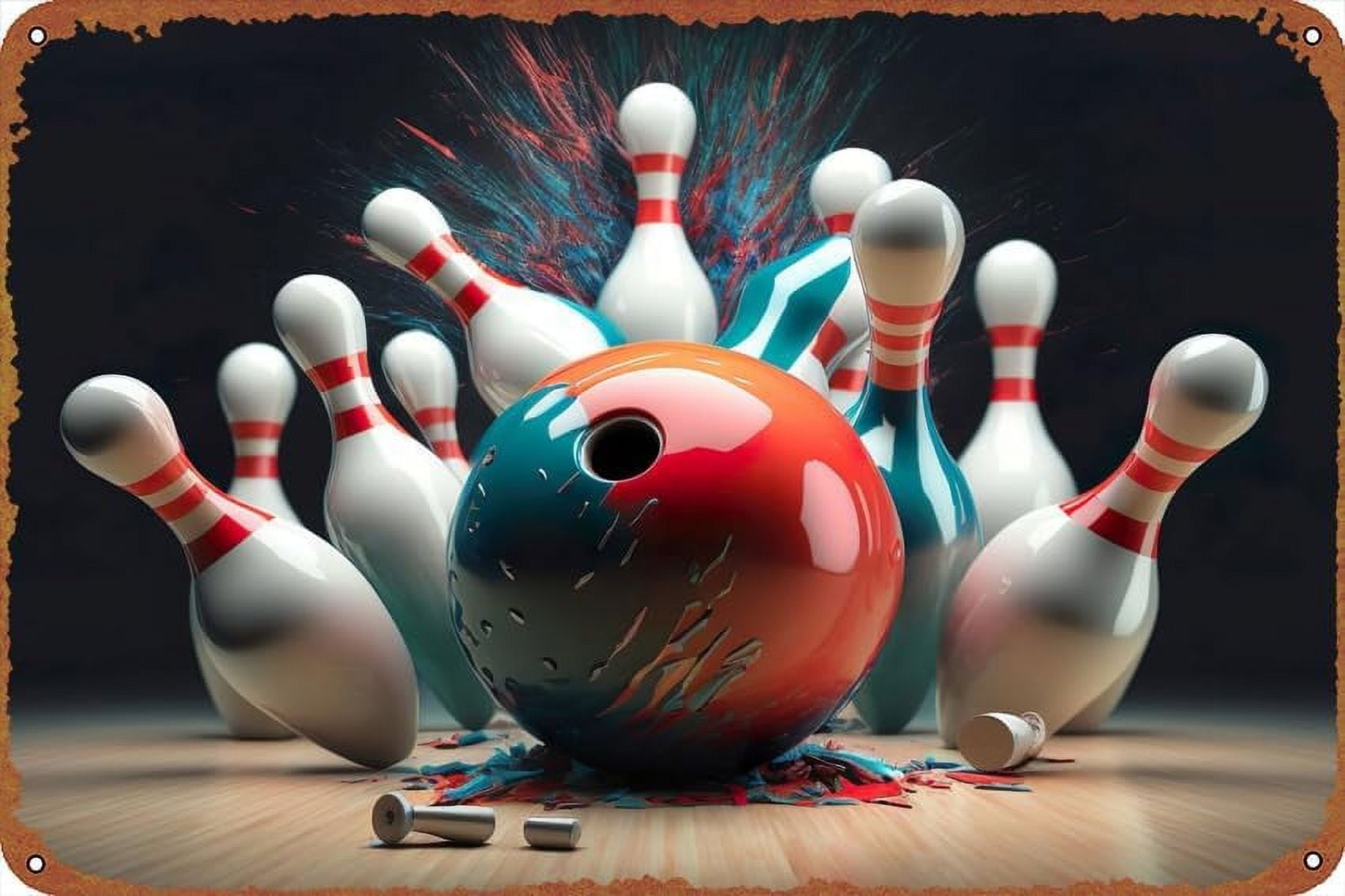 Bowling Strike Artwork Sports posters Metal Sign Tin Metal Retro Wall ...