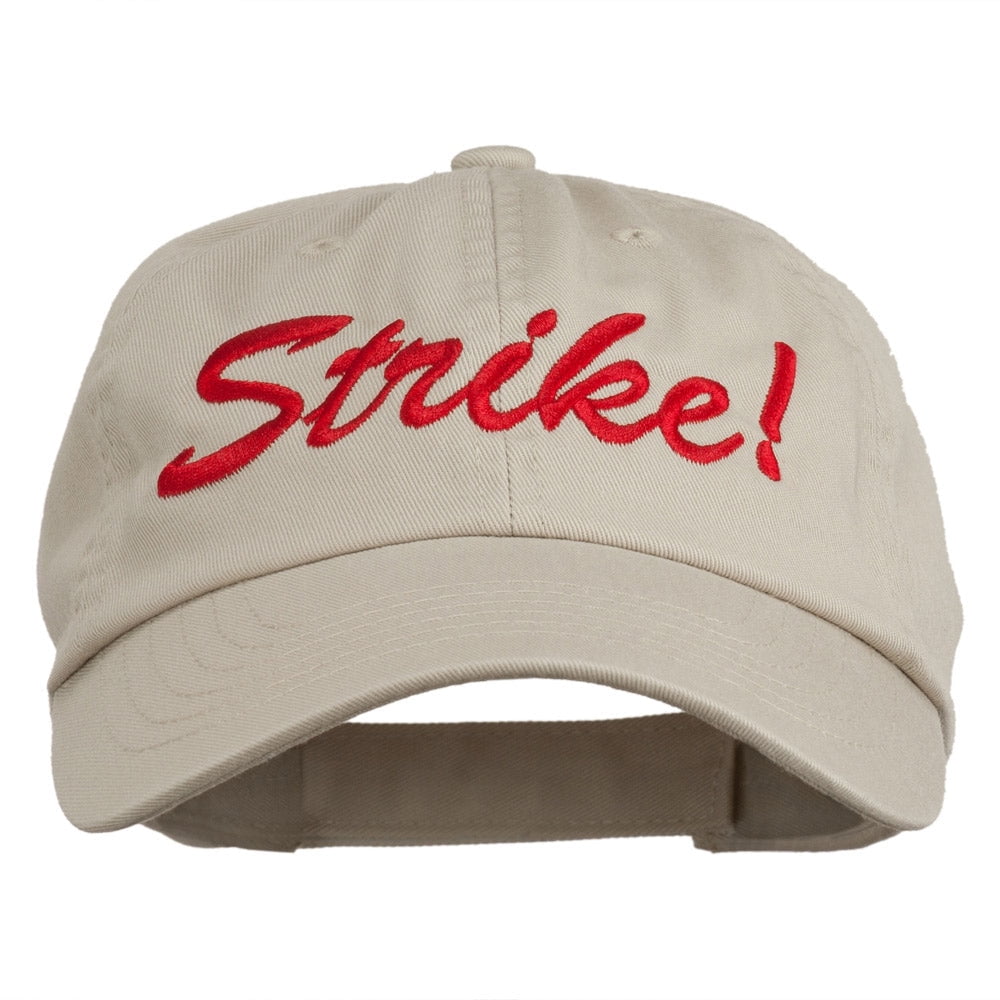 Bowling Strike Embroidered Low Profile Washed Cap - Khaki OSFM ...