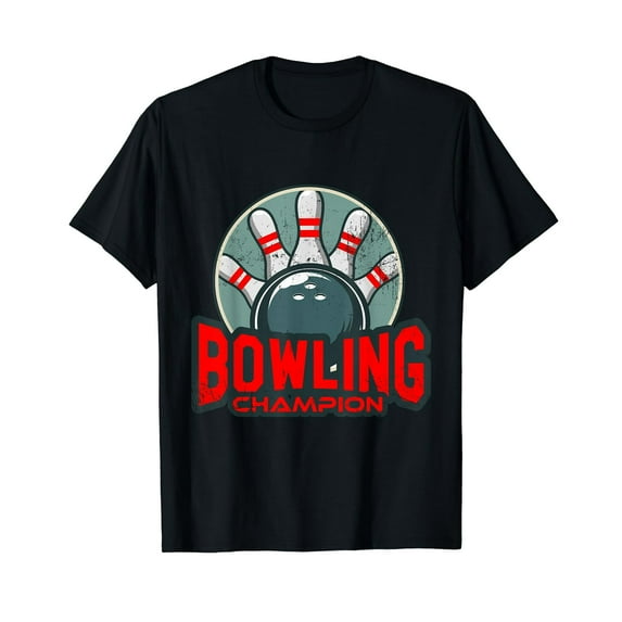 Bowling T-Shirt For Men/Women Bowling Champion Vintage T-Shirt ...