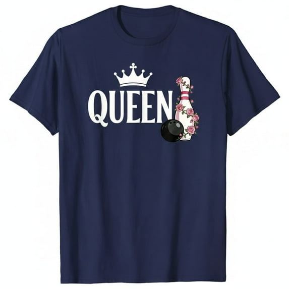Bowling T-Shirt for Women Funny Cute Queen Couples Bowler Gift T-Shirt ...