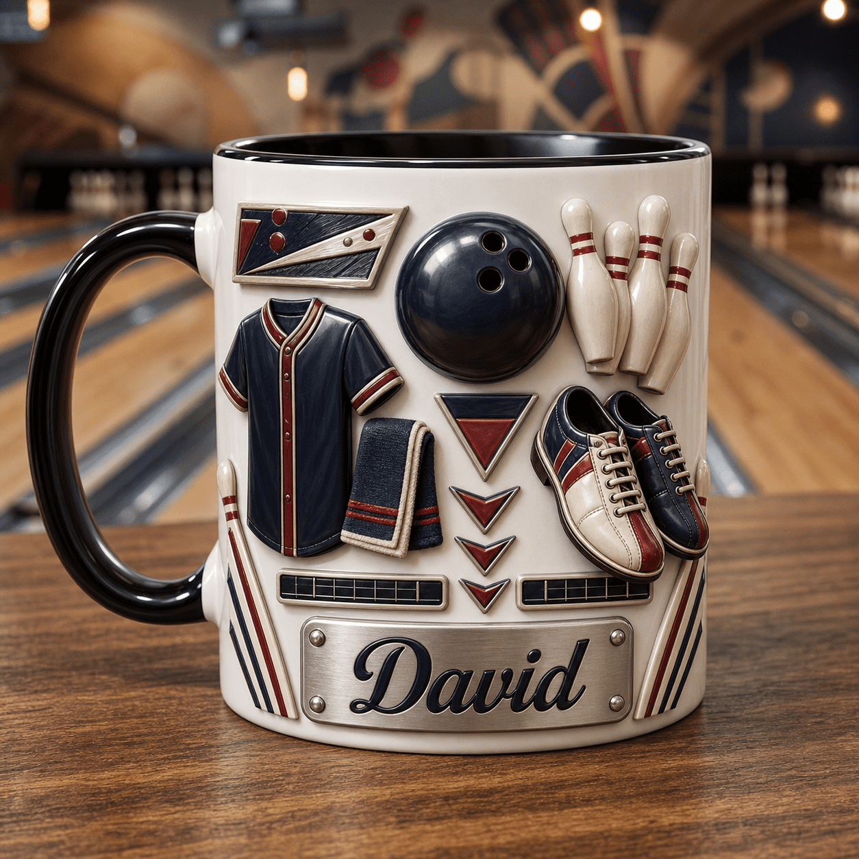 Bowling Team Mug Personalized with Ball, Pins & Player Name, Father’s ...