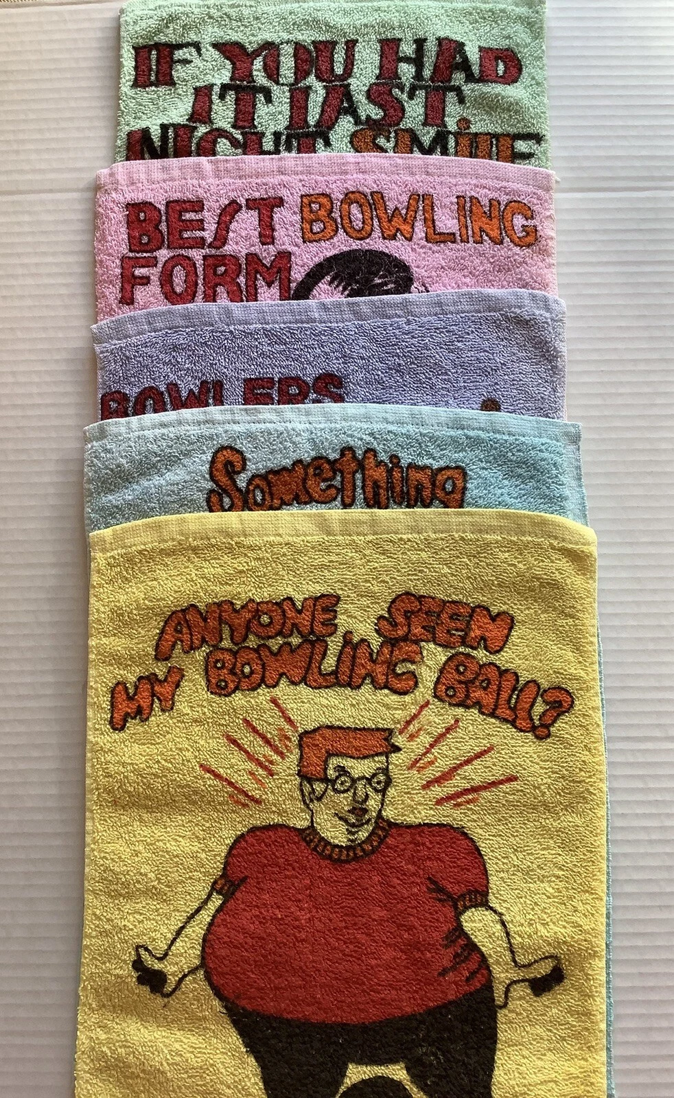 Bowling Towels 5 Different 14”X 10” Gift Bowlers,New Colors, 5 For 15. ...