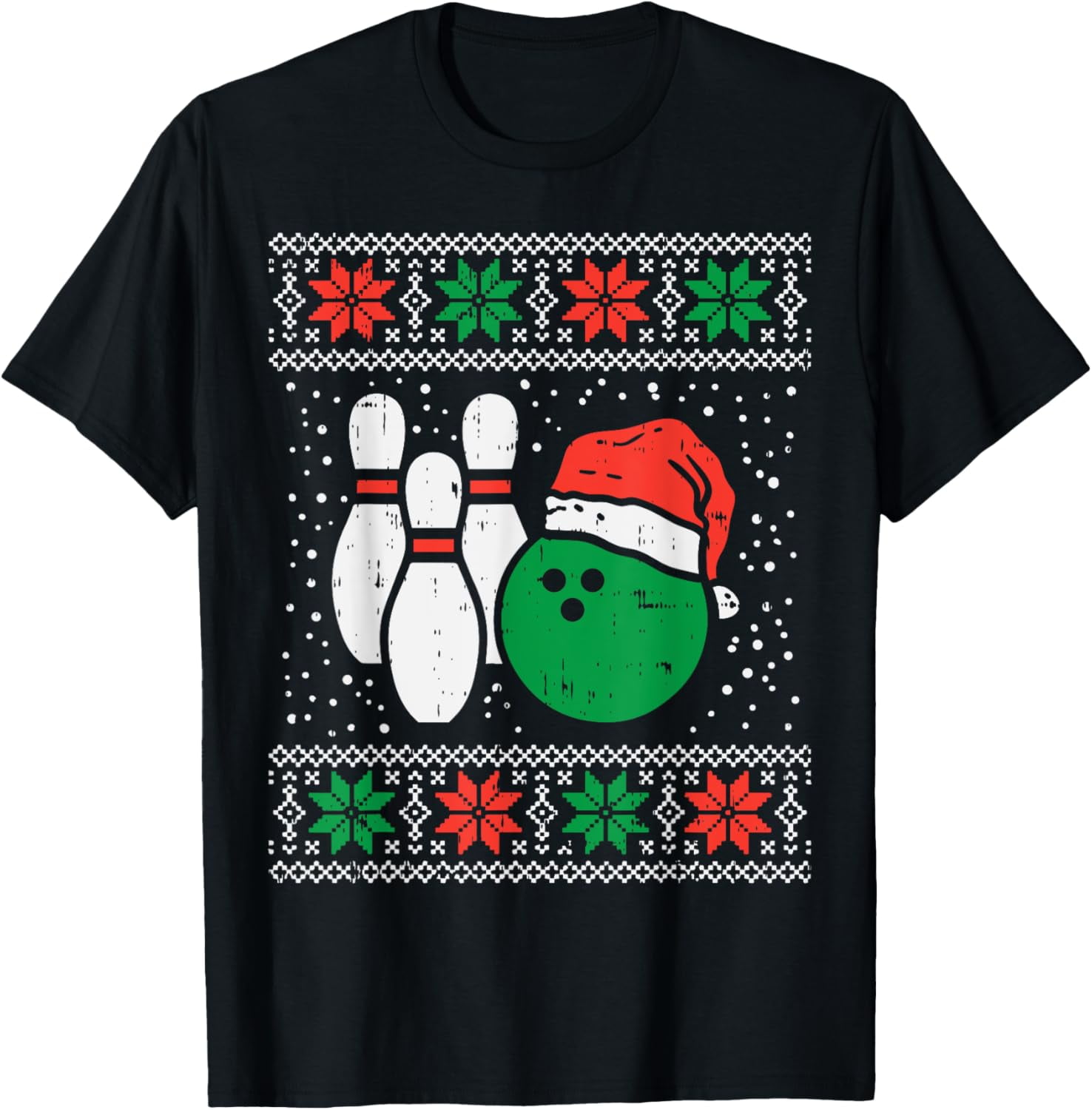 Bowling Ugly Christmas Sweater Sport Bowls Xmas Men Gift T-Shirt ...