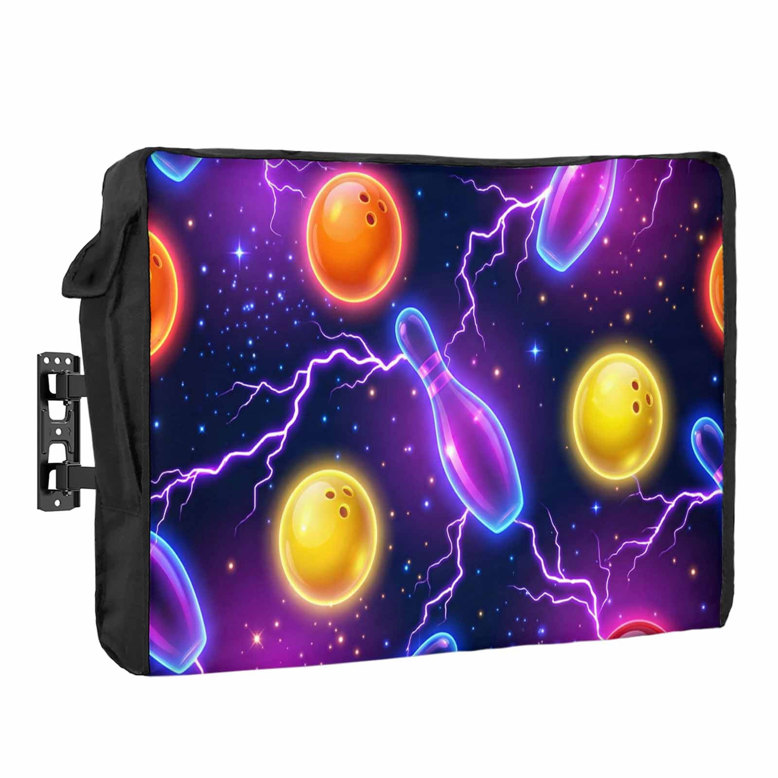 Bowling Waterproof Outdoor TV Cover, Purple Yellow Red Bowling Balls ...