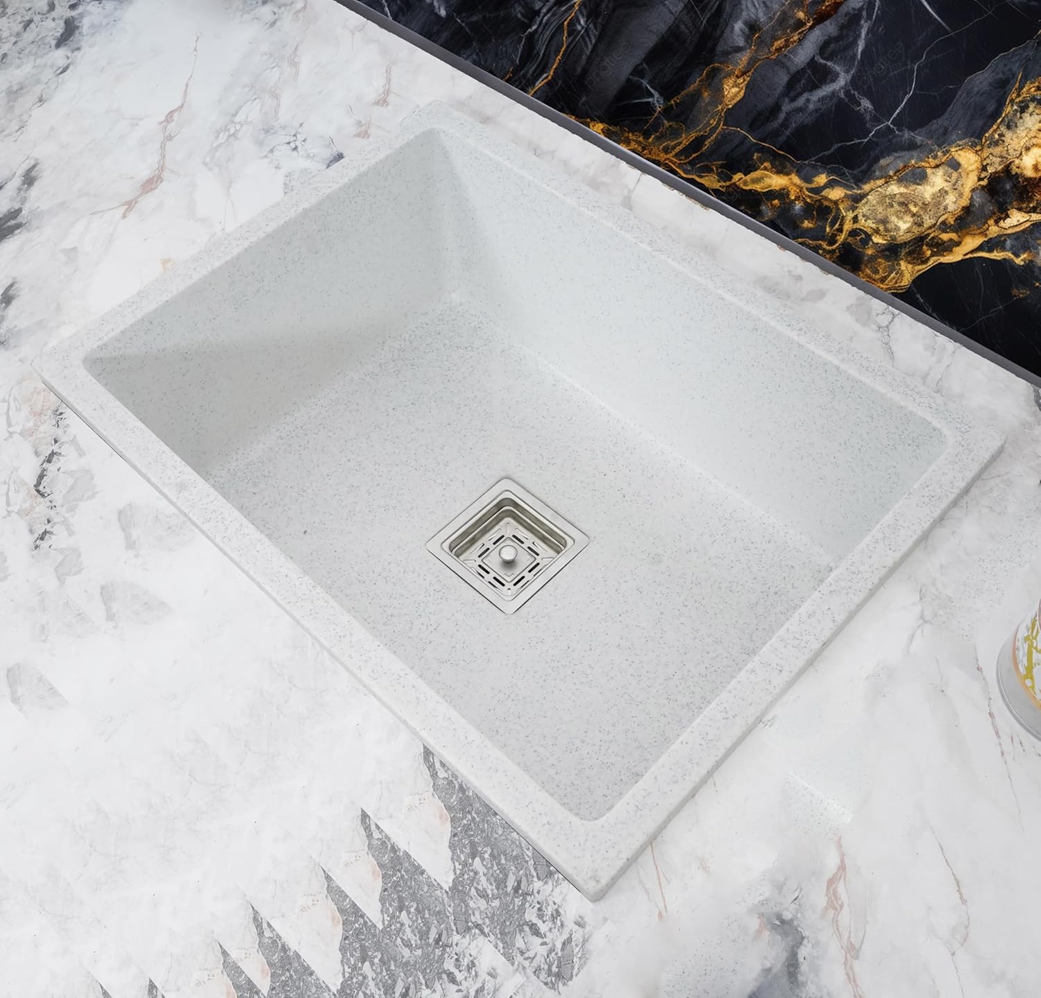Bowls More Single Bowl 24 x 18 x 9 Quartz Kitchen Sink UVProtected Sand ...