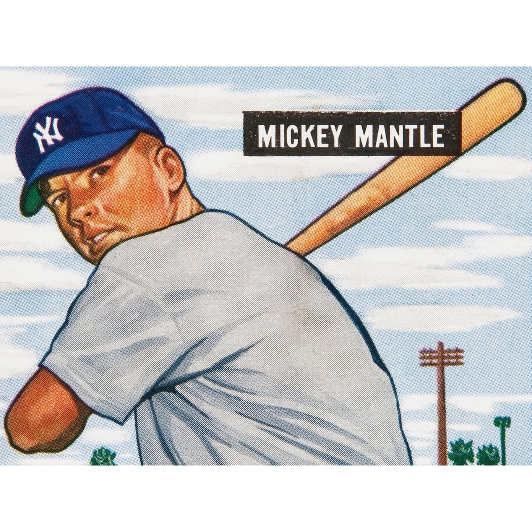 Bowman Mickey Mantle Baseball Card Portrait Extra Large XL Wall Art ...