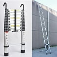 Bowoshen 16.5Ft Aluminum Telescoping Ladder,2 Detachable Hooks Multi ...