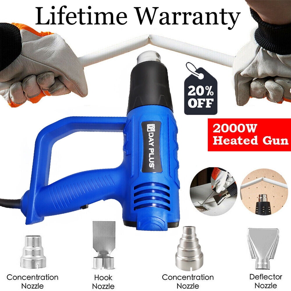 Bowoshen 2000W 230V Corded Electric Heat Gun with 4 Nozzles, Blue ...