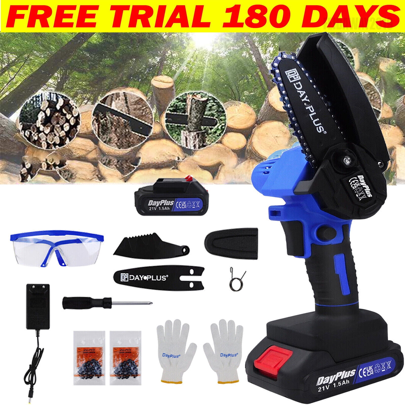 Bowoshen 4" Chainsaw Kits Super Power Operated Electric Chain Saw for ...