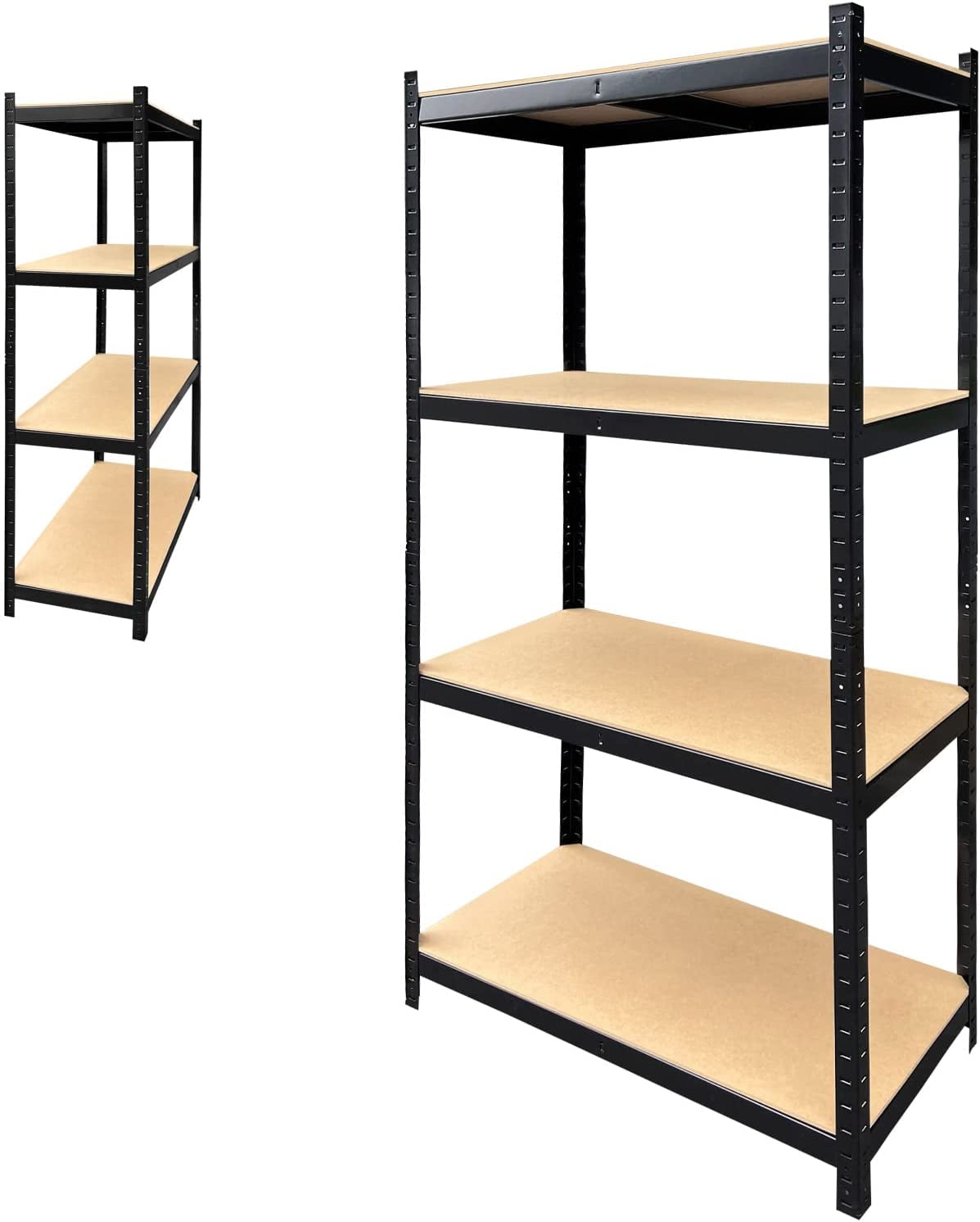 Bowoshen 4-Tier Black Metal Shelving Unit, 63"Hx31"Wx16"D, Adjustable ...